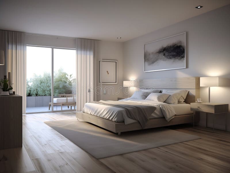 Interior Design Concept of Luxury Condo Bedroom. AI Generative Stock ...