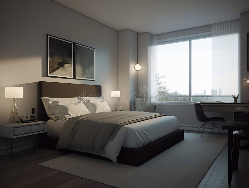 Interior Design Concept of Luxury Condo Bedroom. AI Generative Stock ...