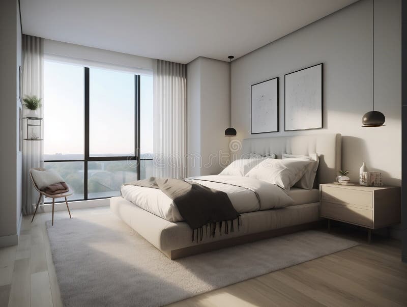 Interior Design Concept of Luxury Condo Bedroom. AI Generative Stock ...