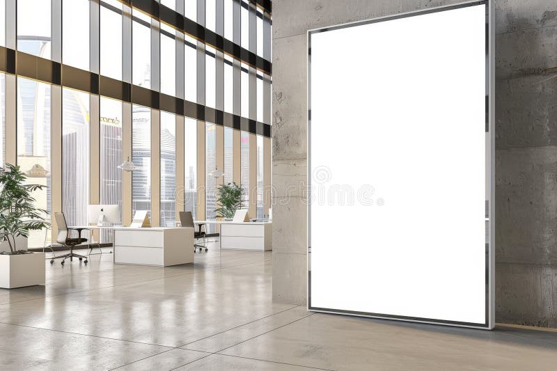 An Interior Design Concept of Modern Office Space with a White Blank ...