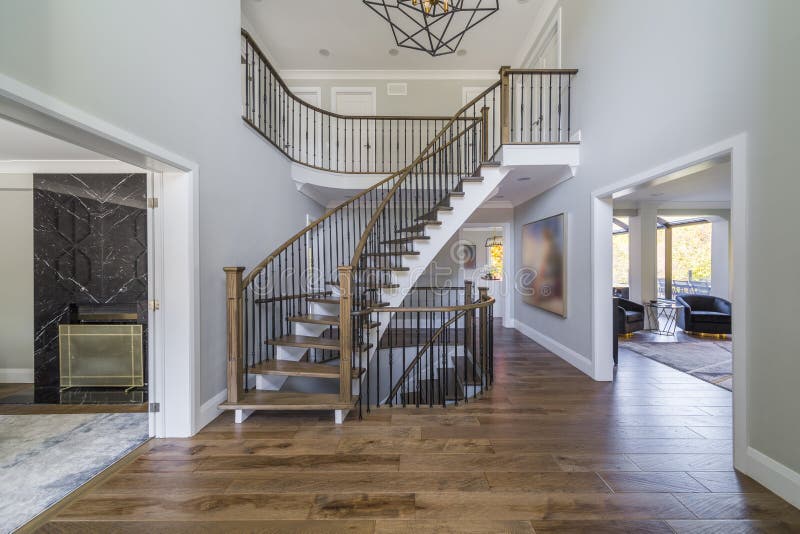 Interior Design of Custom Build House Stock Image - Image of hall ...