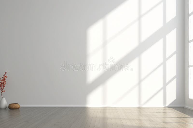 Interior Design, 3D Stimulate of White Room Interior and Wood Plank ...