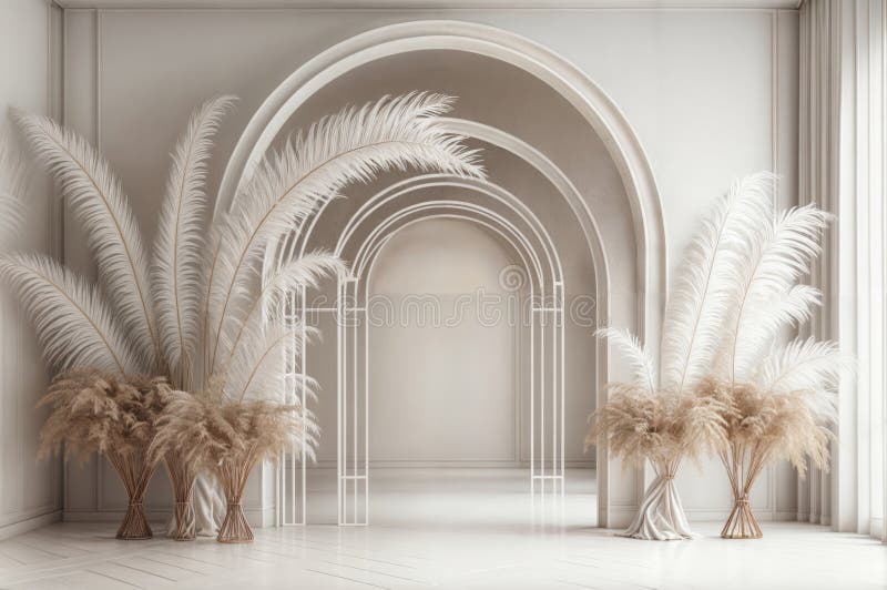 Interior Design with Decorative White Feathers in Modern Room Stock ...