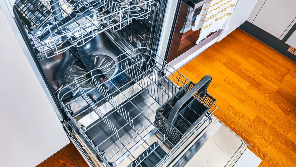Interior Design of a Empty Dishwasher in a Kitchen Stock Photo - Image ...