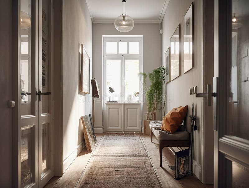 Interior Design of Entrance Hall with Doors. Created with Generative Ai ...