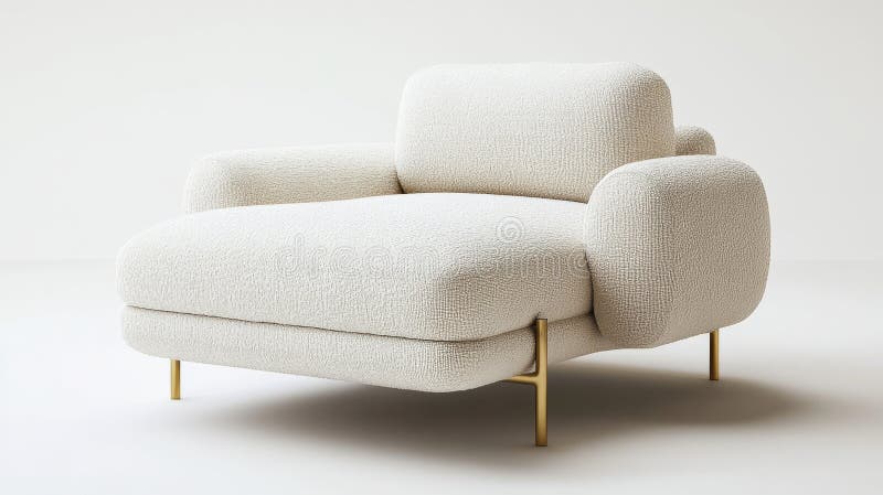 The Interior Design Features a Curved Chaise Lounge in a Studio Setting ...