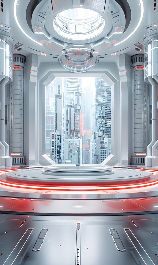 Futuristic Sci-Fi Interior with Advanced Technology Stock Image - Image ...