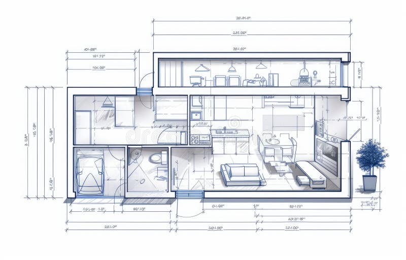 Interior Design, Home Project and House Architecture Plan Stock ...
