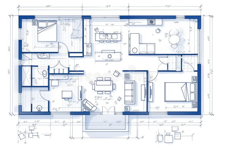 Interior Design Home Project and House Architecture Plan Stock ...