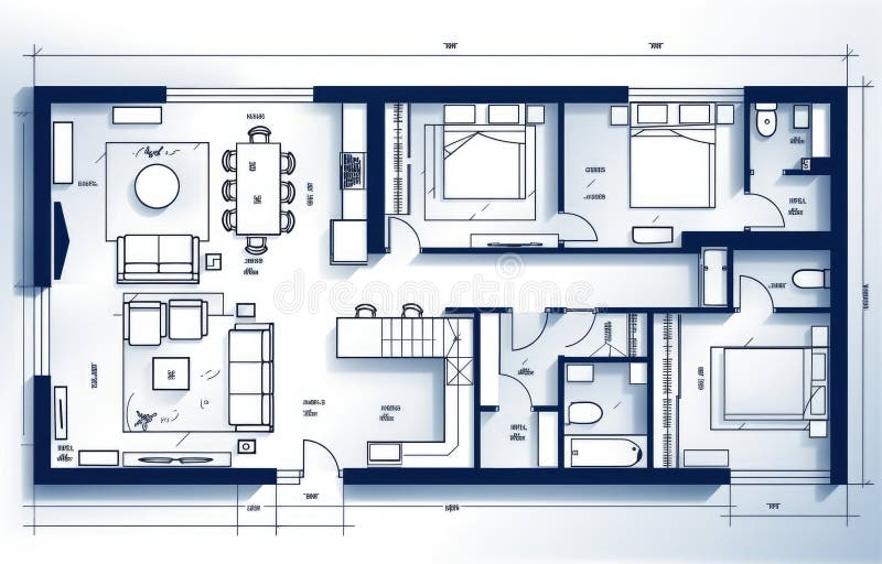 Interior Design, Home Project and House Architecture Plan Stock ...