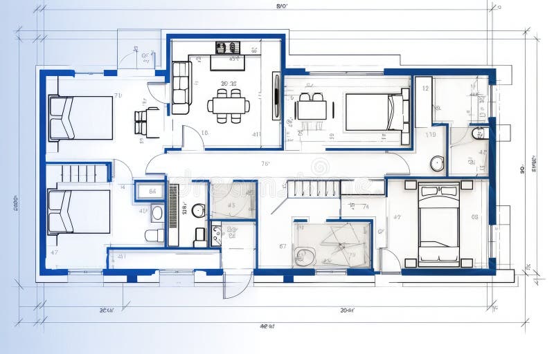 Interior Design Home Project and House Architecture Plan Stock ...