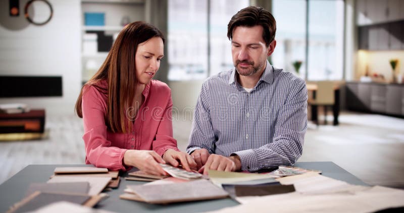 The Interior Design of a House: Creative Couple Stock Photo - Image of ...