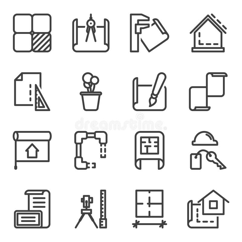 Set of Construction Icons. Various Stages of Construction, Design ...