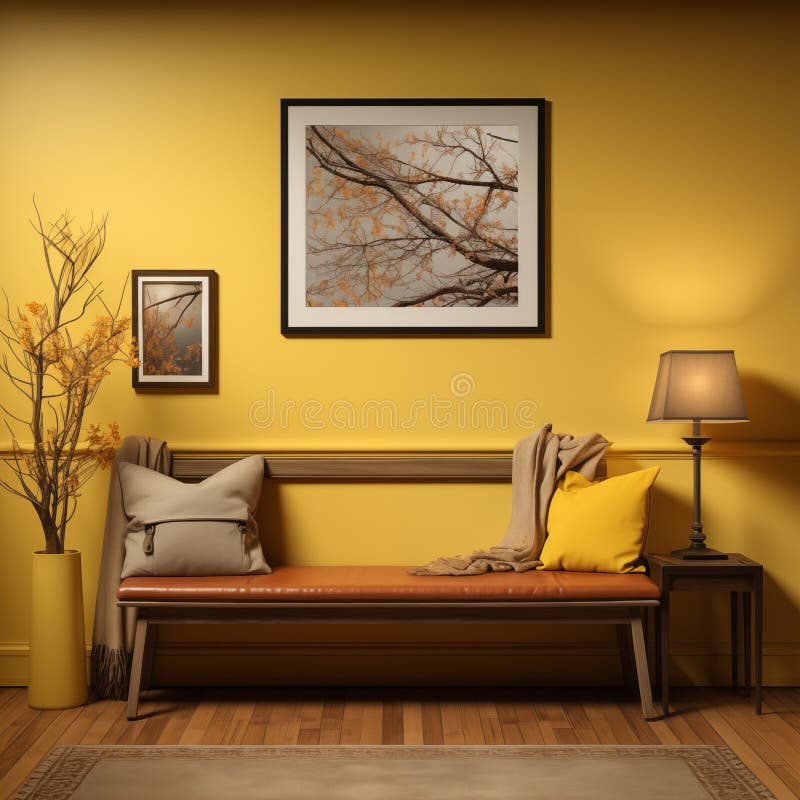 Interior Design Indoor Scene by Generative AI Stock Illustration ...