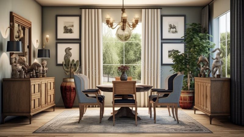 Interior Design Inspiration of Transitional Eclectic Style Dining Room ...