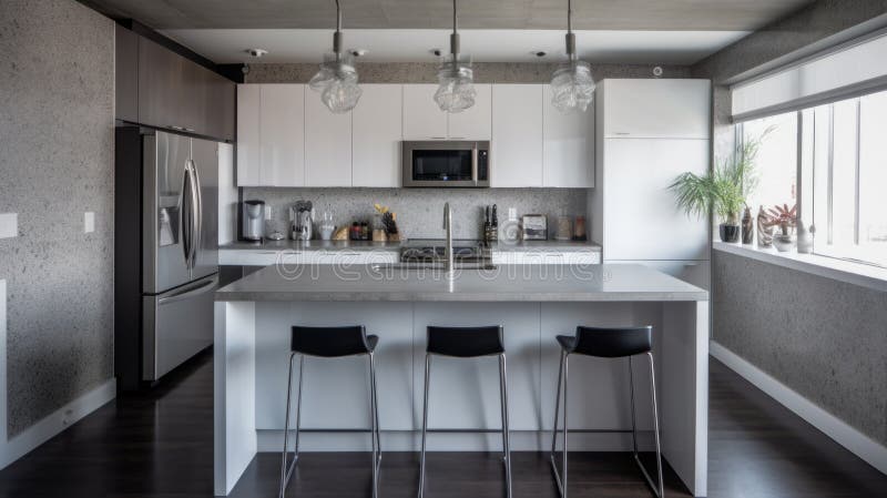 Interior Deisgn of Kitchen in Modern Style with Statement Backsplash ...