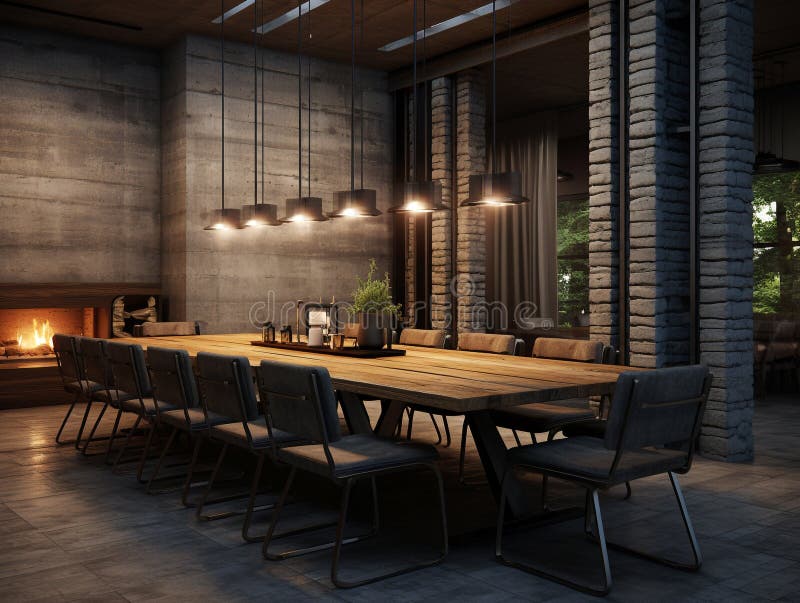 Interior Design Kitchen Set Wood Style Material Stock Illustration ...