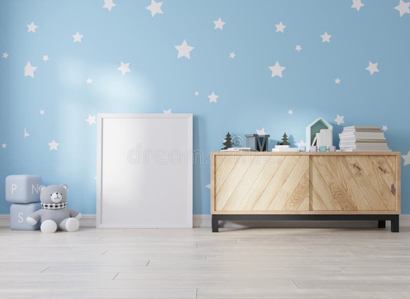 Interior Design Mockup, 3D Render Stock Illustration - Illustration of ...