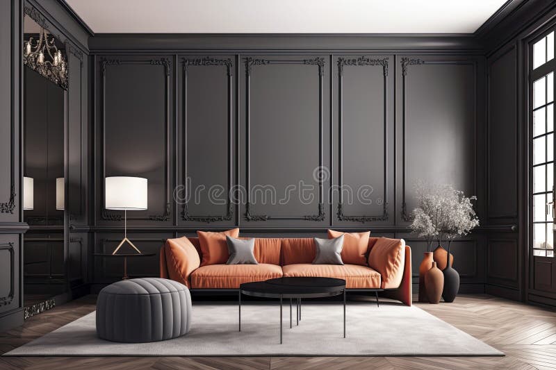 Interior Design Model Room with Sofa 3d Illustration Stock Illustration ...