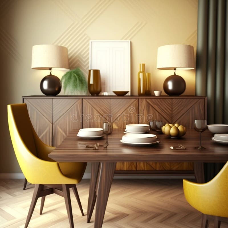 The Interior Design of a Modern Dining Room or Living Room Stock ...
