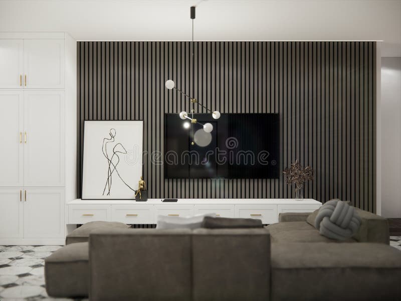 Interior Design Modern English Concept Stock Illustration ...