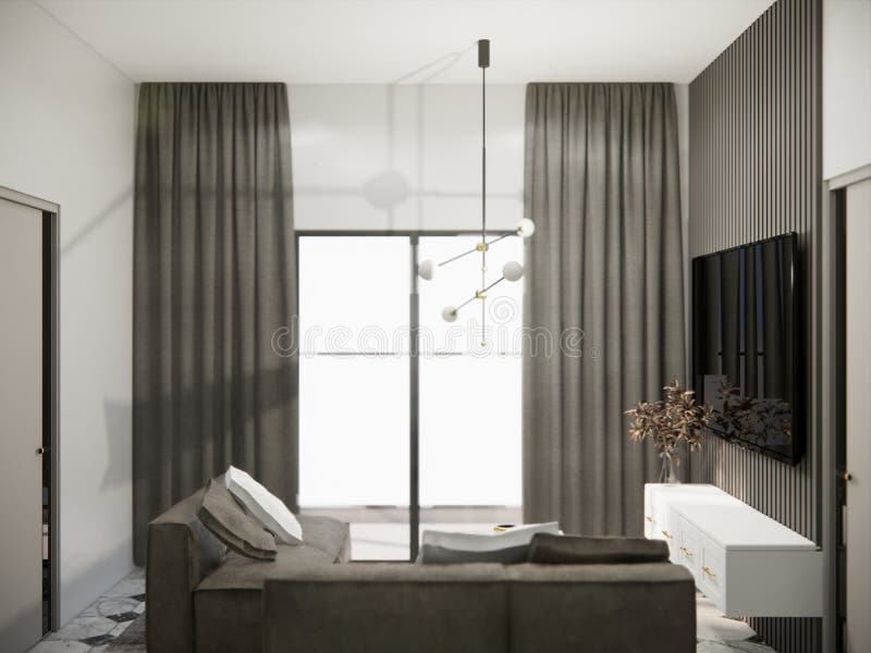 Interior Design Modern English Concept Stock Illustration ...