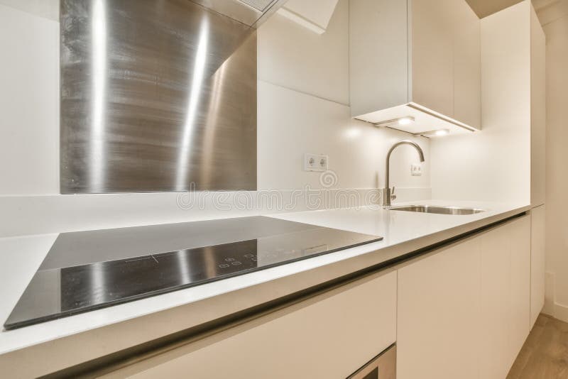 Fully equipped kitchen stock image. Image of floor, oven - 240670267