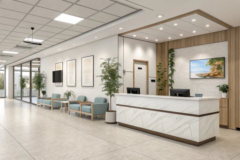 Interior Design of Modern Hospital or Clinic Reception Area Stock ...