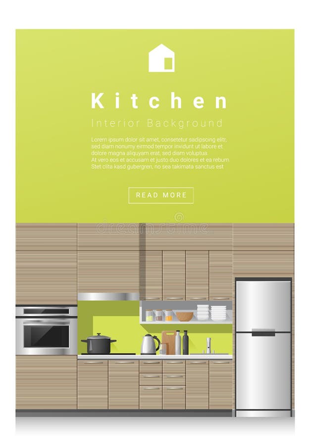 Kitchen banner set stock vector. Illustration of boiler - 215036375
