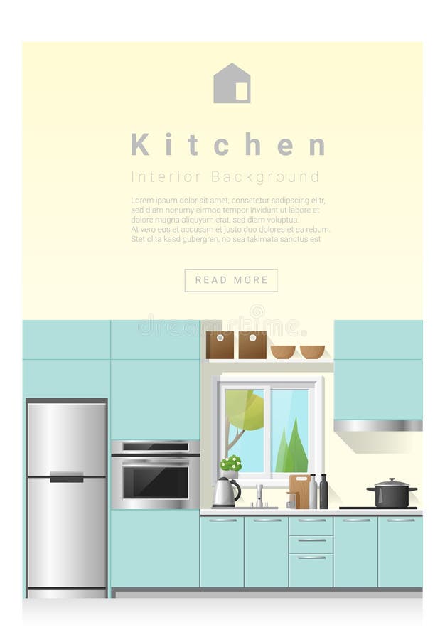 Kitchen banner set stock vector. Illustration of boiler - 215036375