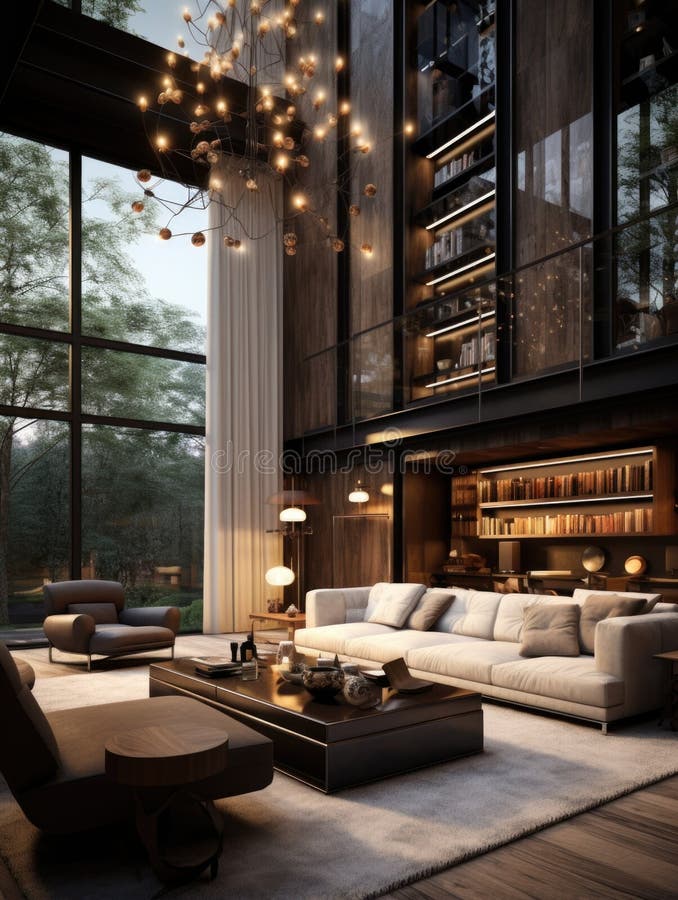 Interior Design of Modern Living Room Stock Illustration - Illustration ...