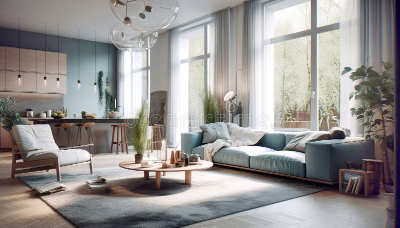 Interior Design of Modern Living Room. Created with Generative Ai ...