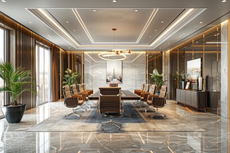 Interior Design of a Modern, Minimal Meeting Room. Stock Photo - Image ...