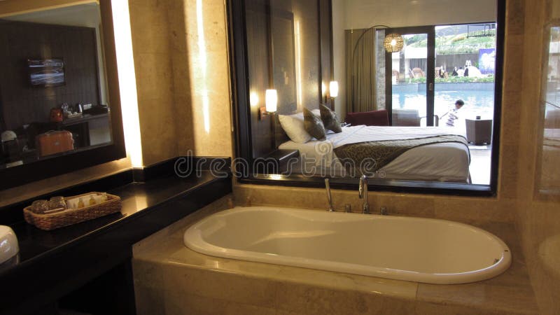 Interior Design of Modern Minimalist Hotel Rooms in Indonesia. Stock ...