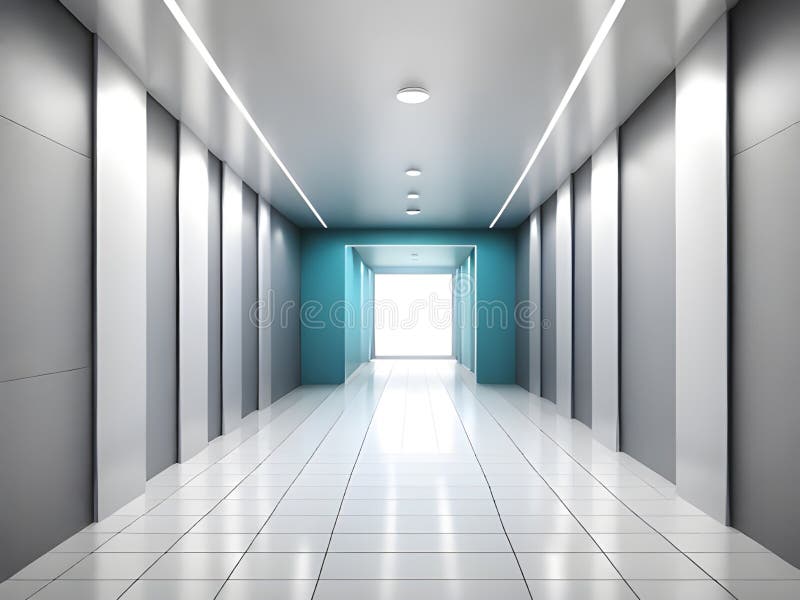 Interior Design of Modern Office Corridor Stock Illustration ...