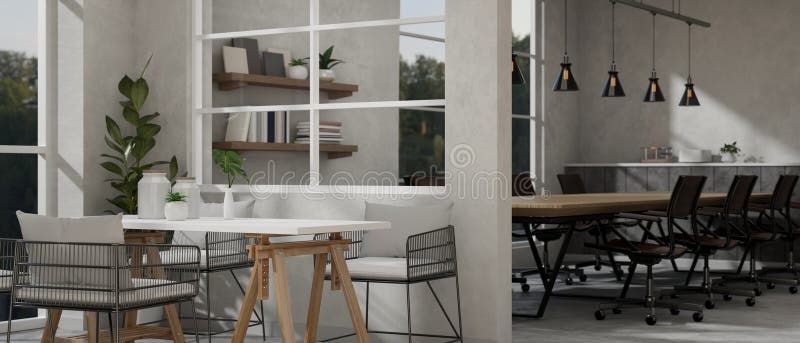 Interior Design of a Modern Office with Relaxation Space in Front of ...