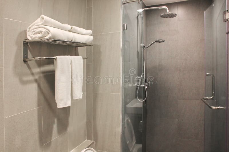 The Interior Design of Modern Shower Room Stock Photo - Image of toilet ...