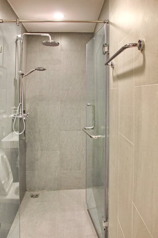 The Interior Design of Modern Shower Room Stock Image - Image of loft ...