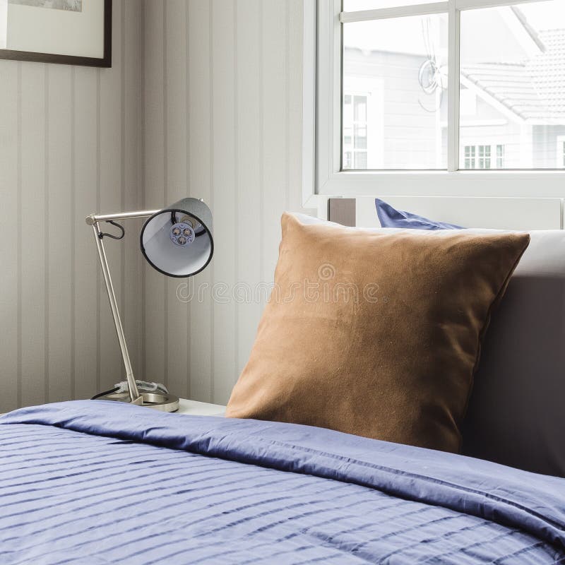 Interior Design Modern Single Bedroom Stock Image - Image of modern ...