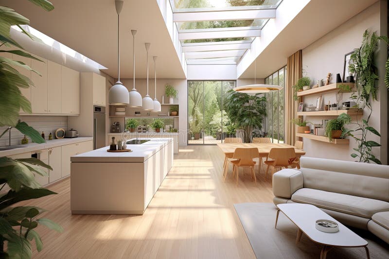 Interior Design of a Modern White Living Room Natural Sunlight Stock ...