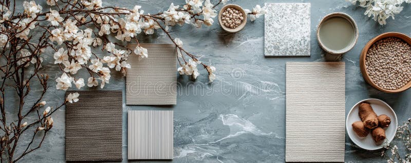 Interior Design Moodboard with Grey and Sage Green Color Palette and ...