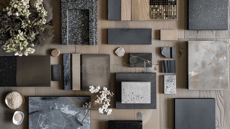 Interior Design Moodboard - Material Collage, AI Generated Digital Art ...