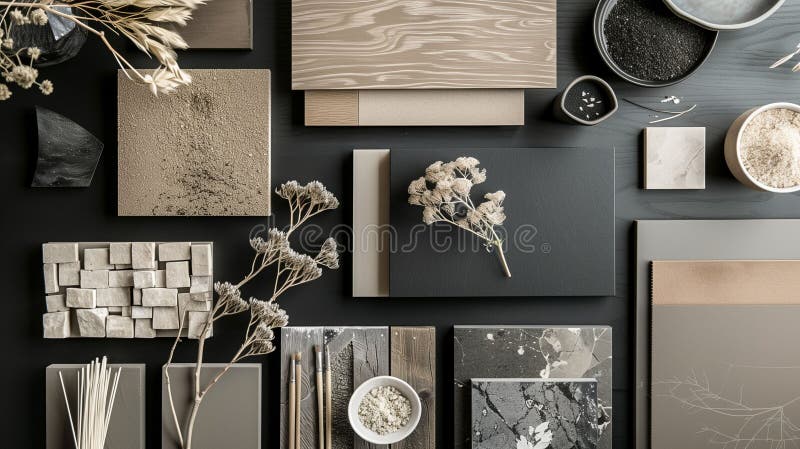 Interior Design Moodboard - Material Collage, AI Generated Digital Art ...