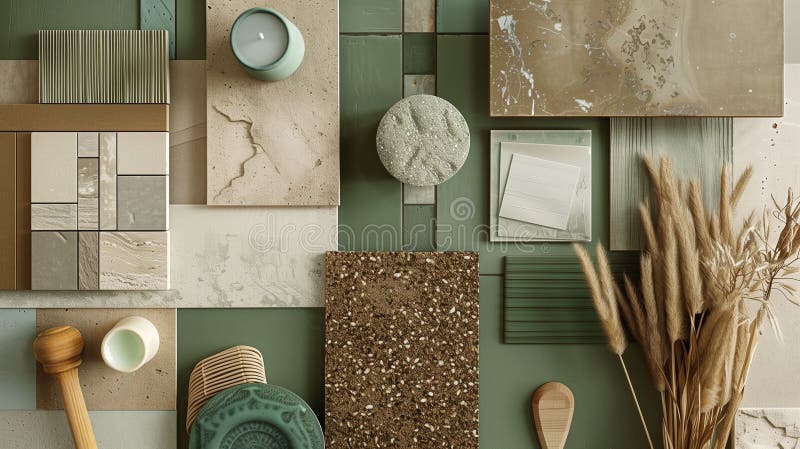 Interior Design Moodboard - Material Collage - AI Generated Digital Art ...