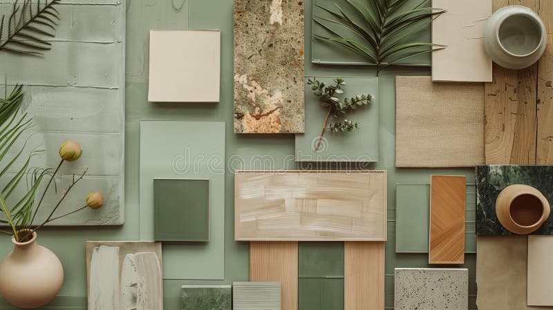 Interior Design Moodboard - Material Collage, AI Generated Digital Art ...