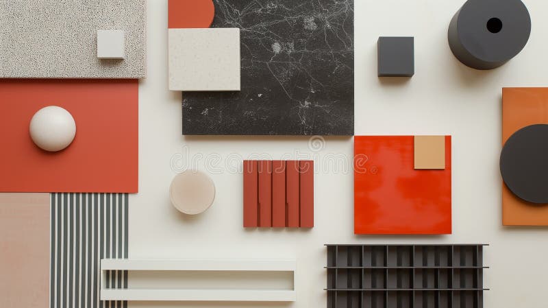Interior Design Moodboard - Material Collage, Style Bauhaus, AI ...