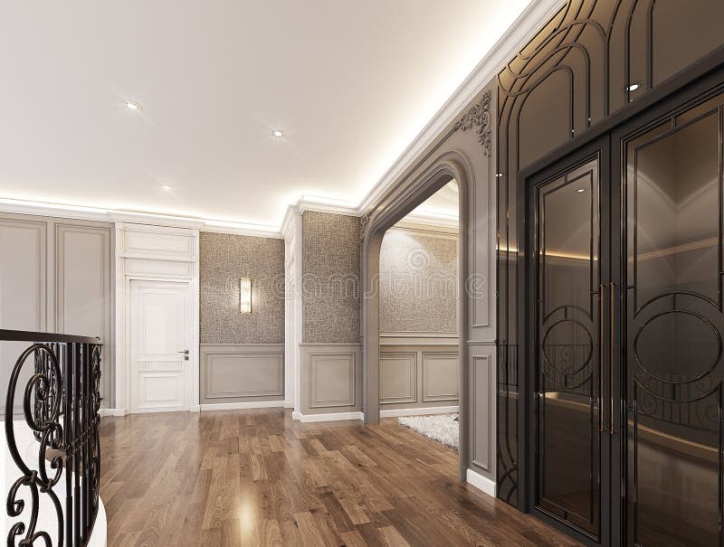 Interior Design of the 2nd Floor Corridor Area 3D RENDER Stock ...