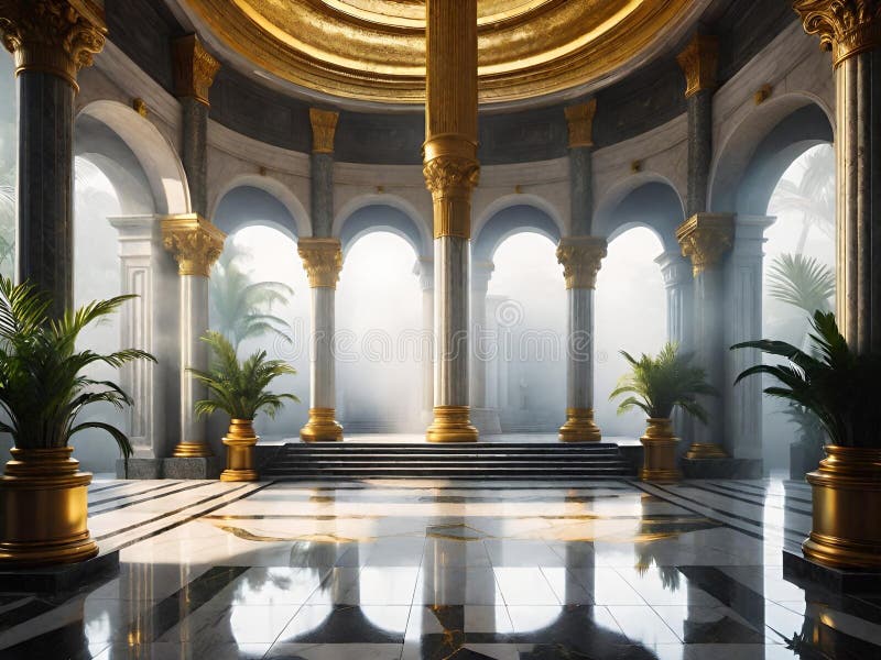 Interior Design of the Palace Stock Illustration - Illustration of ...