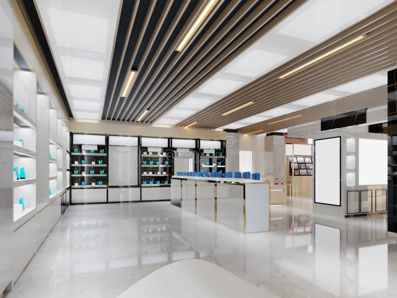 Interior Design of a Perfumery and Cosmetics Store in White and Black ...