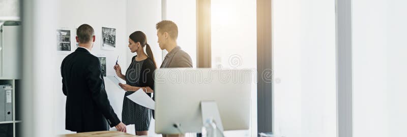 Interior Design, Planning and Teamwork with Business People in Office ...